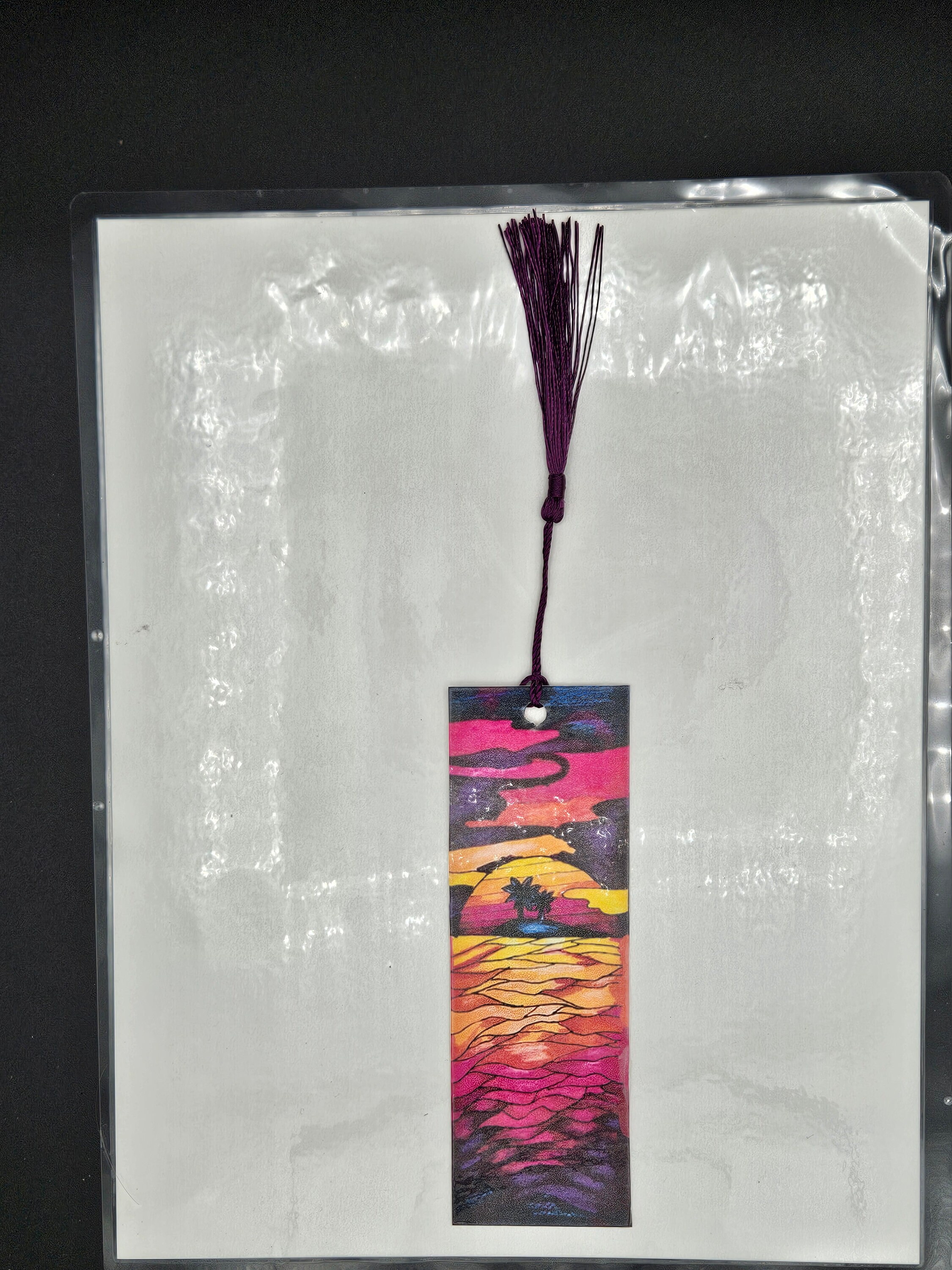 Silk Tasseled Laminated Cardstock Bookmark Stained Glass Scenic ...
