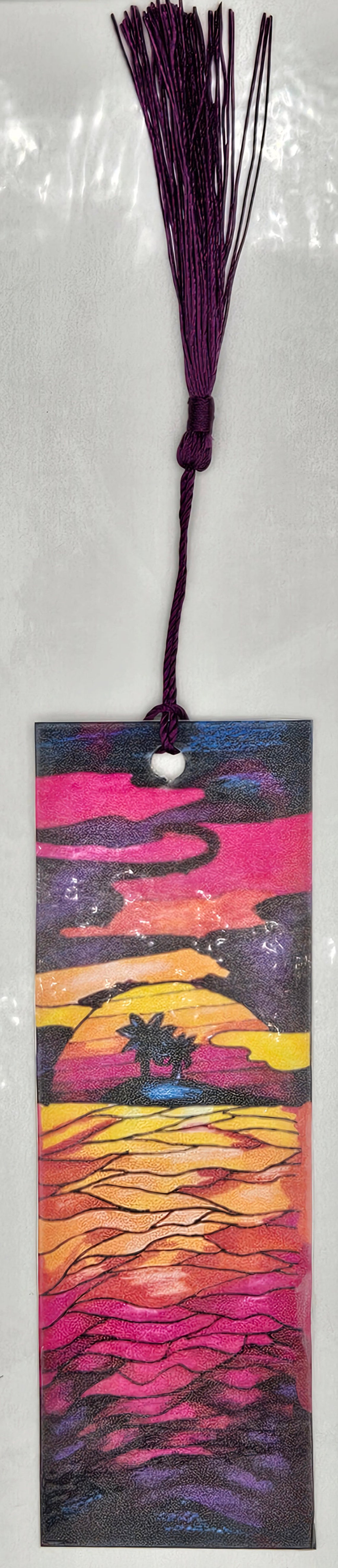 Silk Tasseled Laminated Cardstock Bookmark Stained Glass Scenic ...