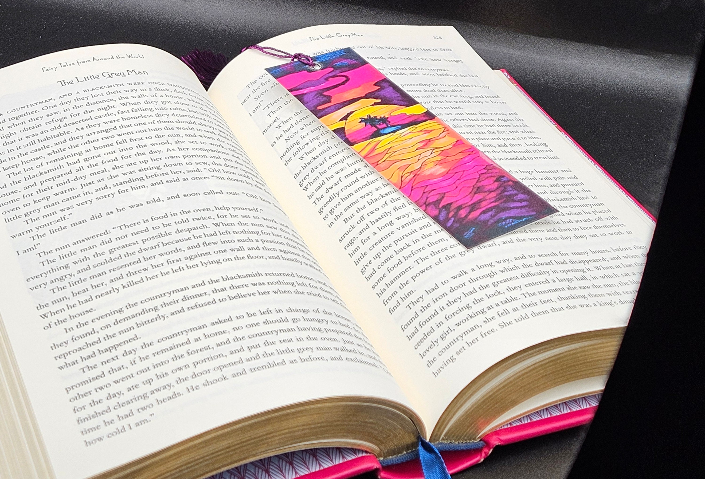 Silk Tasseled Laminated Cardstock Bookmark Stained Glass Scenic ...