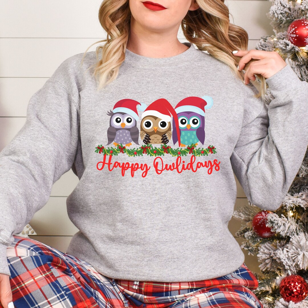 Happy Owlidays Cute Owl Shirt Christmas Owl Gift Friends - Etsy