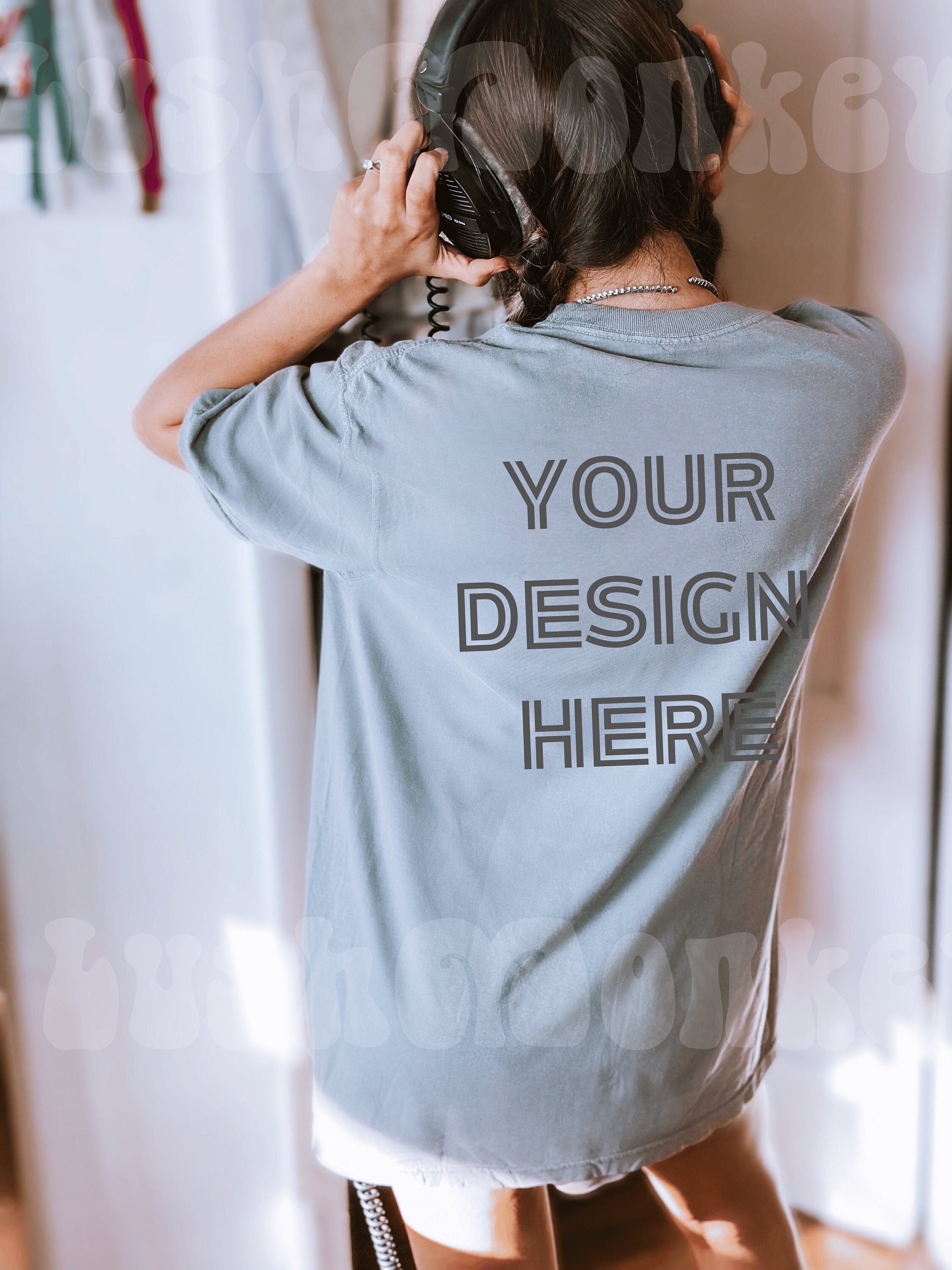 GRANITE, Back of Shirt, Comfort Colors 1717 T-shirt Mockup, Comfort ...