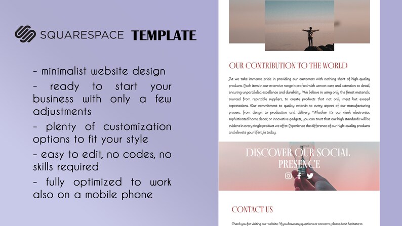Modern Squarespace Website Template | E-commerce Website Template ...