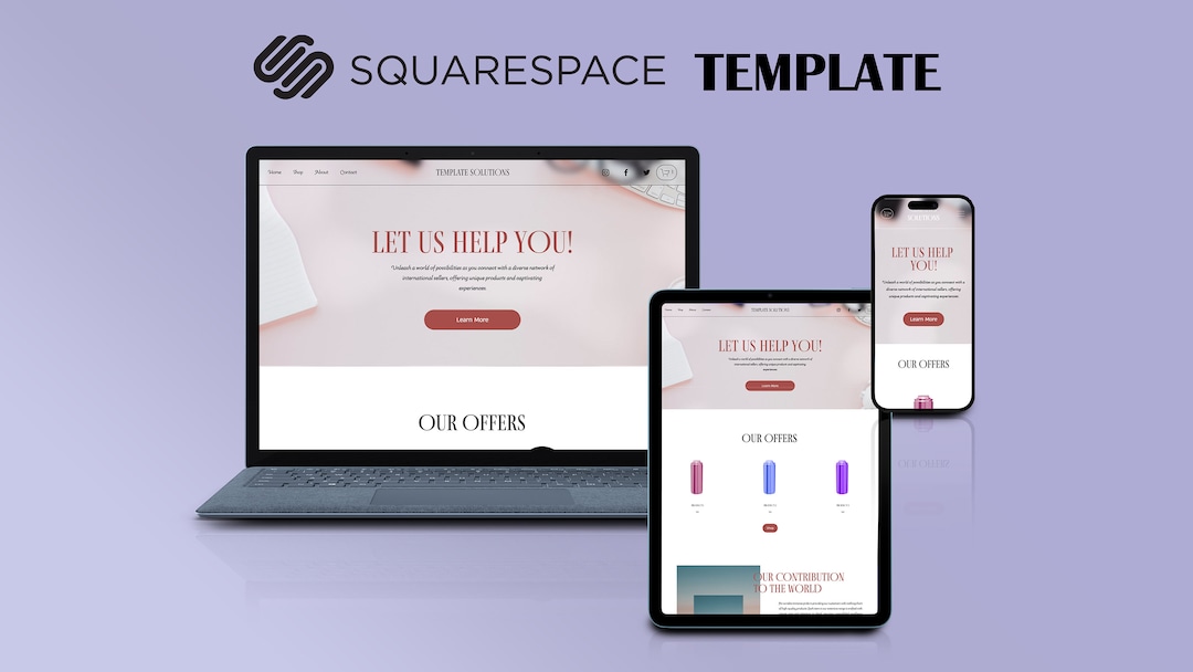 Modern Squarespace Website Template | E-commerce Website Template ...