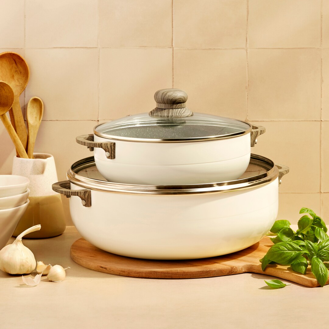 Chef James' Non-stick Cookware 7-piece Set, Pots and Utensils, White - Etsy
