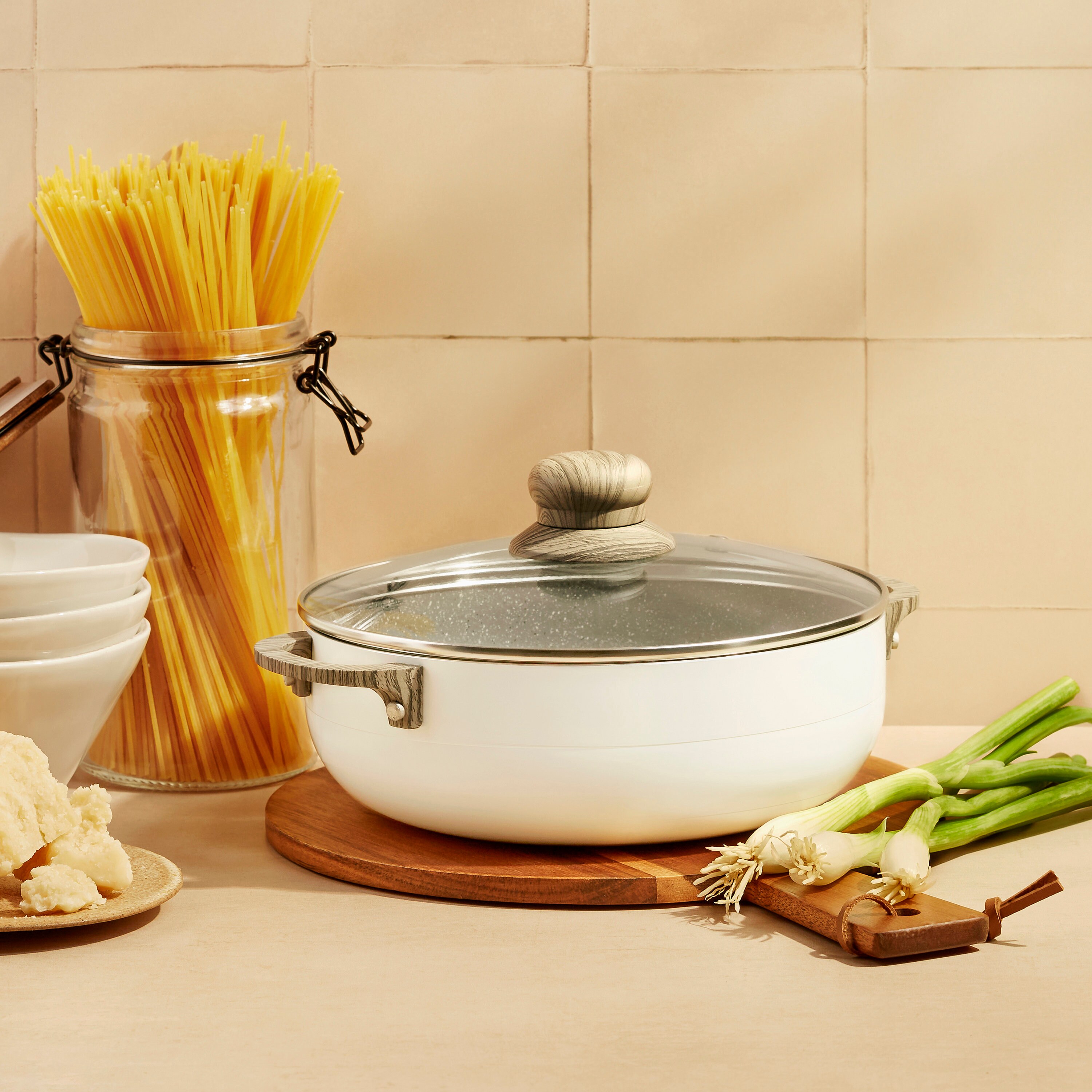 Chef James' Non-stick Cookware 7-piece Set, Pots and Utensils, White - Etsy