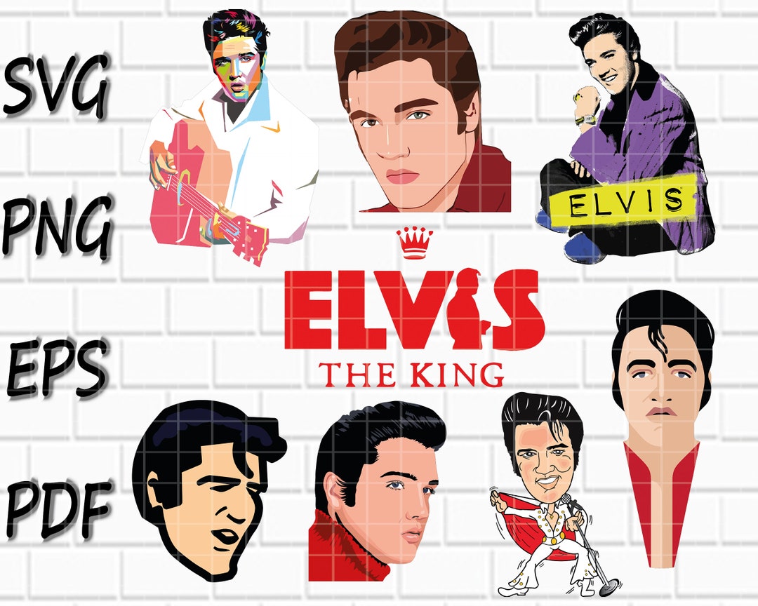 Elvis Presley Svg Bundle Colored Elvis Presley Png The King Of Rock N