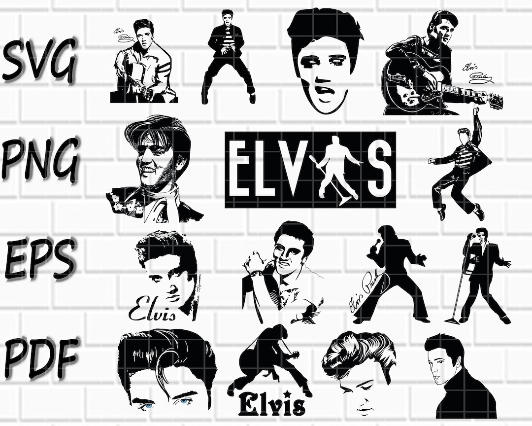 Elvis Presley Svg Bundle Elvis Presley silhouette Png The King Of Rock ...