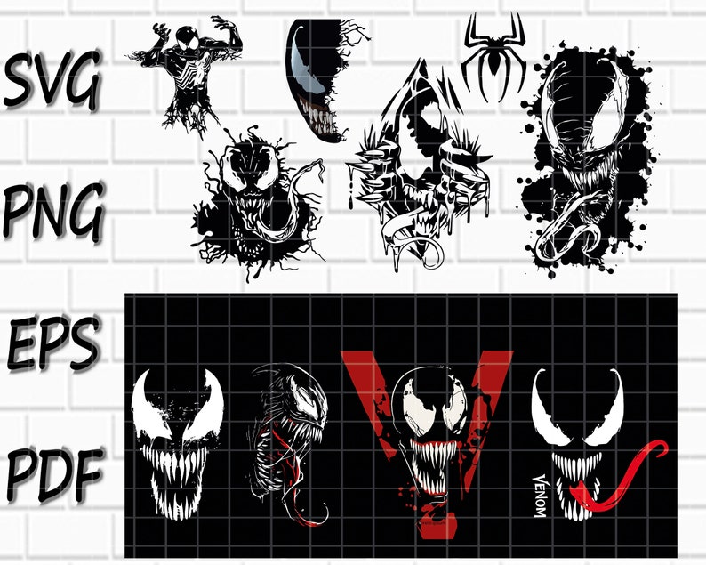 Superhero SVG Venom Silhouette SVG Bundle 10 Designs Marvel - Etsy ...