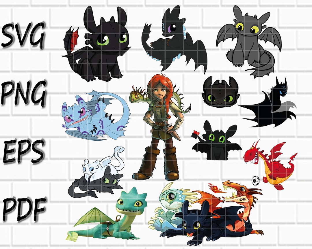 How to Train Your Dragon SVG Bundle, Dragon SVG, Toothless franchise ...