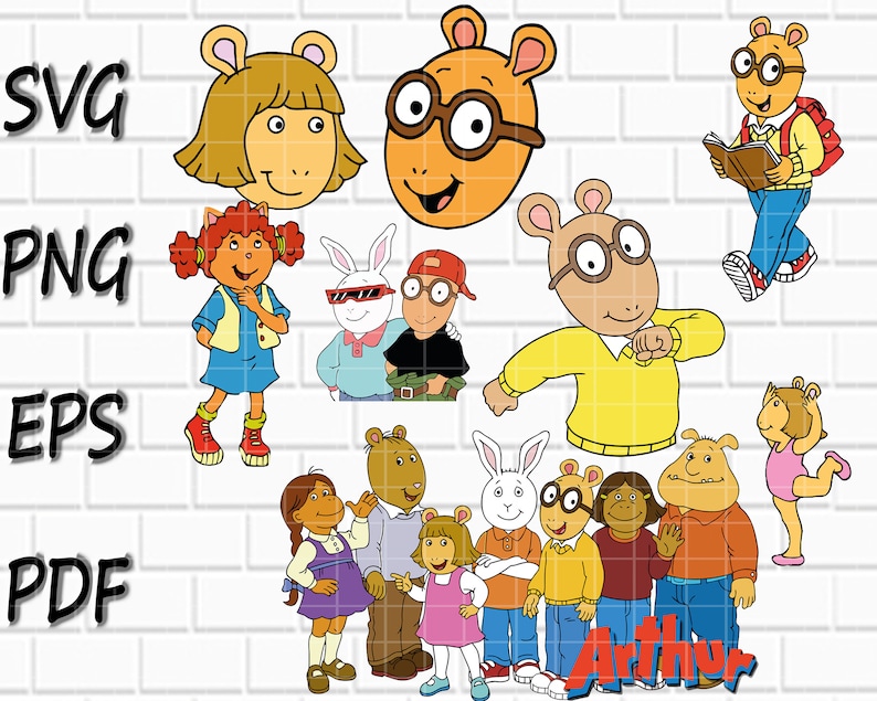 Dibujos animados Svg Arthur svg Arthur Vector-Dora Muffy - Etsy México