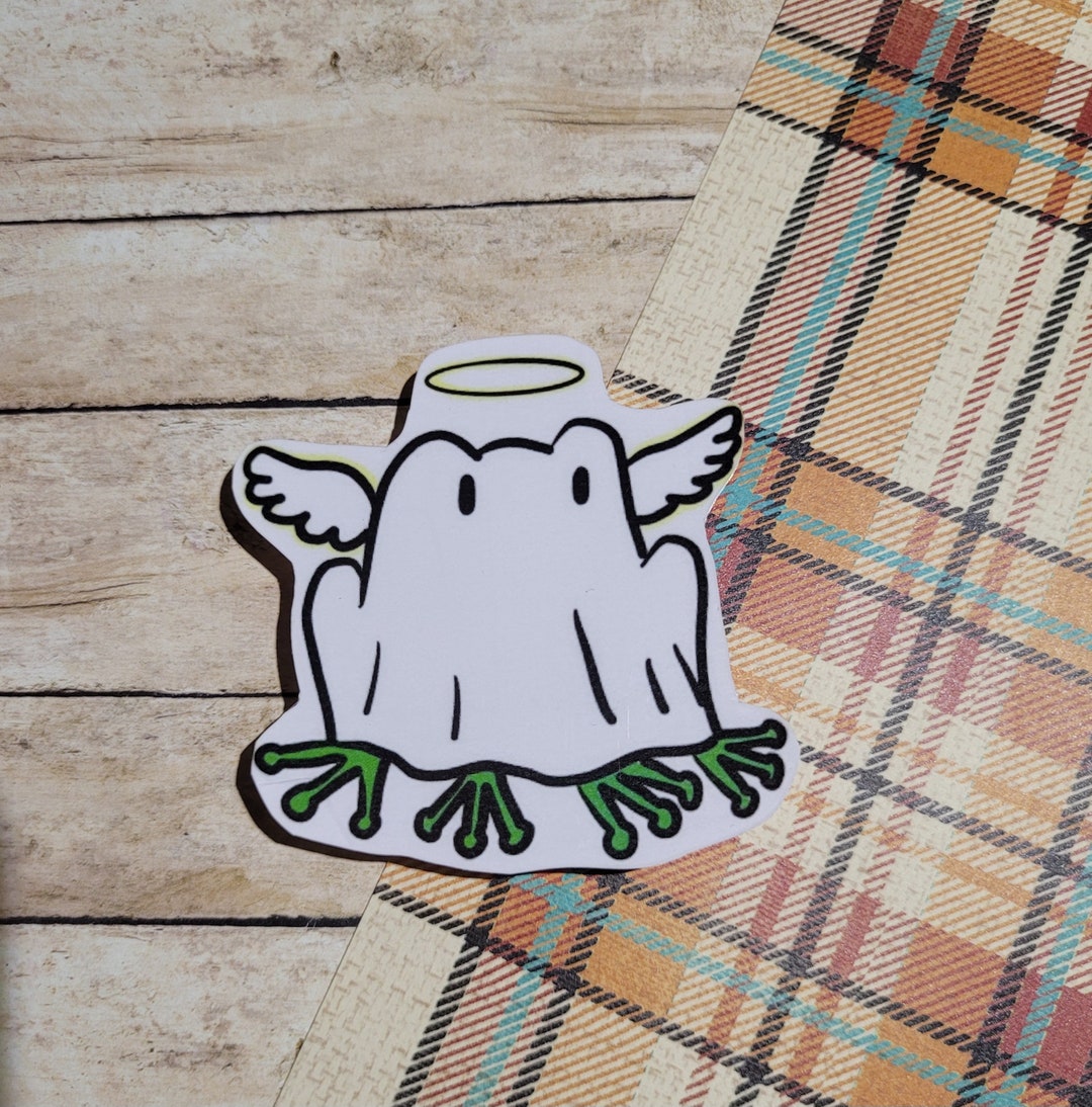 Angel Ghost Frog Laminated Sticker - Etsy