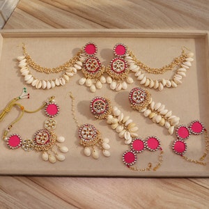 Haldi Kundan Shells Jewelry Yellow Shells Jewelry Bridal Shells Jewelry ...