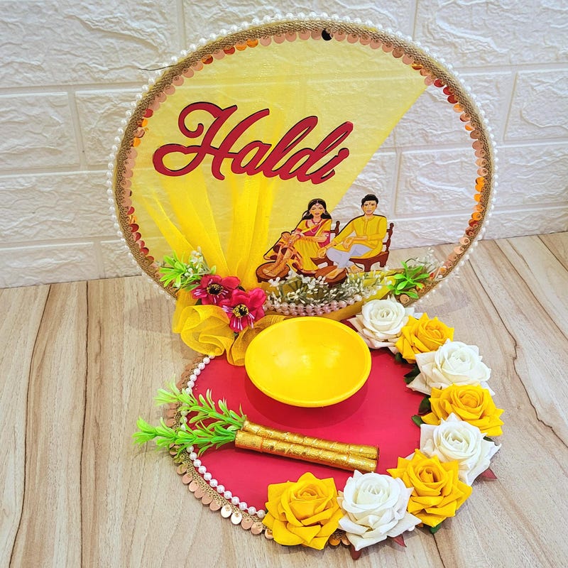 Decorative Haldi Platter - Etsy