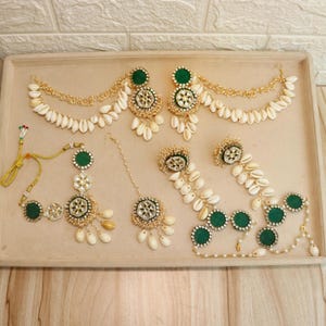 Haldi Kundan Shells Jewelry Yellow Shells Jewelry Bridal Shells Jewelry ...