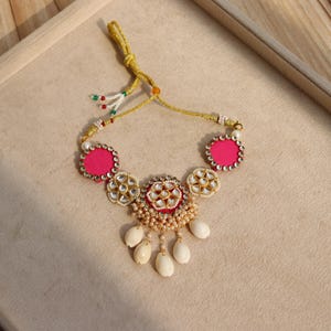 Haldi Kundan Shells Jewelry Set Green Bridal Shells Jewelry for Haldi ...