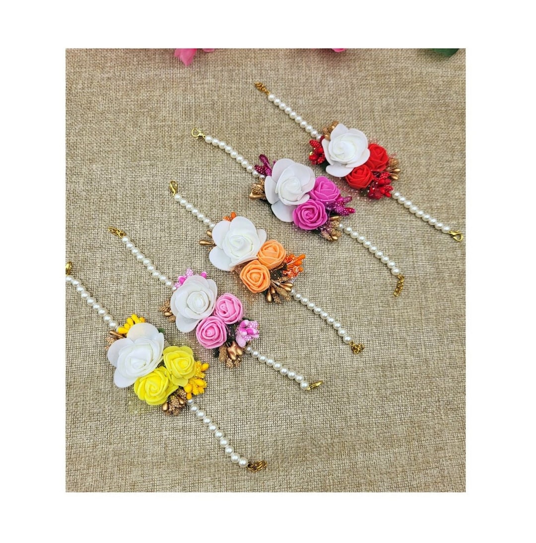 Bulk Floral Multicolor Bracelets for Wedding Functions Favours, Sangeet ...