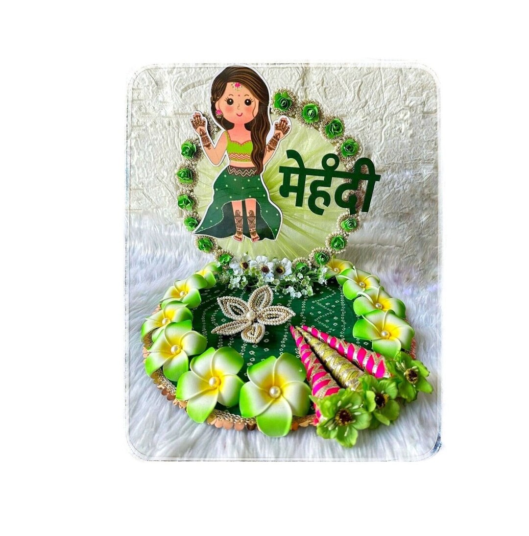 Aesthetic Mehendi Platter With Mehendi Cones Decorative Platter for ...