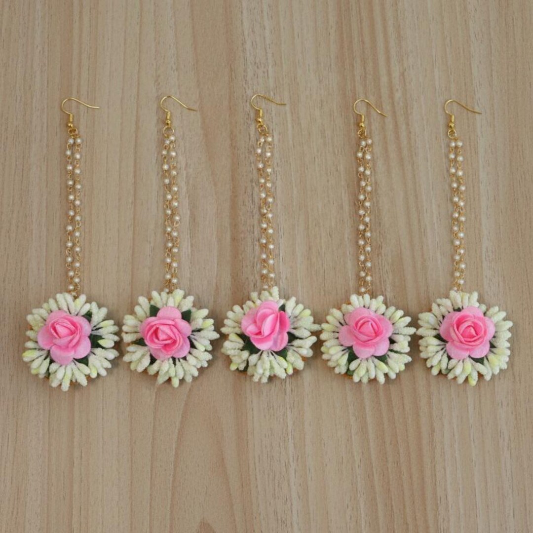 Pack of 10 Haldi Floral Maangtikkas Flower Maang Tikka for Bridal ...