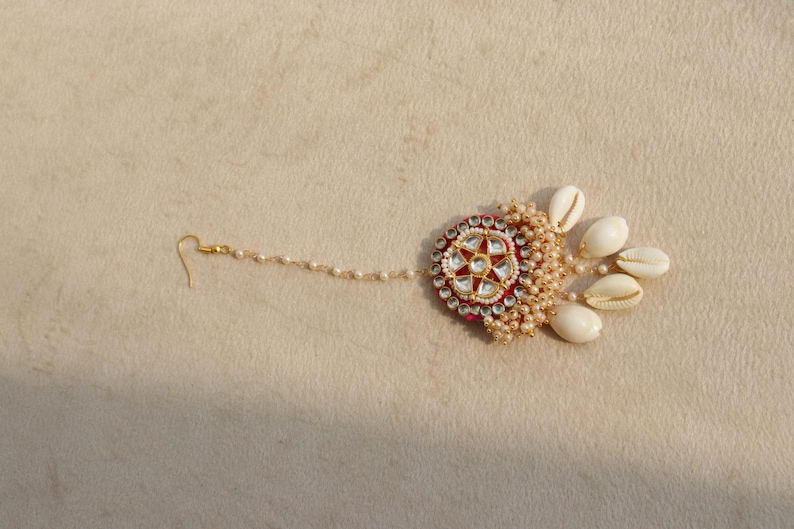 Haldi Kundan Shells Jewelry Set Green Bridal Shells Jewelry for Haldi ...