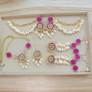 Haldi Kundan Shells Jewelry Yellow Shells Jewelry Bridal Shells Jewelry ...