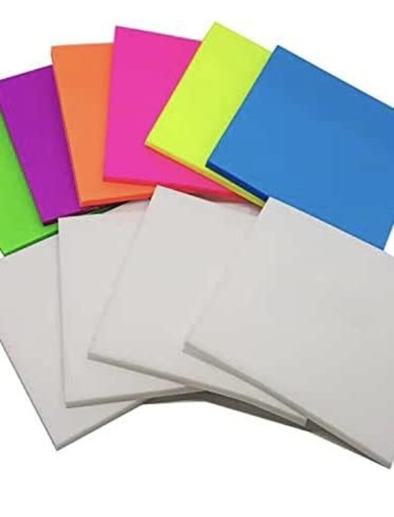 12 Pads-600 Sheets, Transparent Sticky Note Pads, Colorful Clear Sticky ...