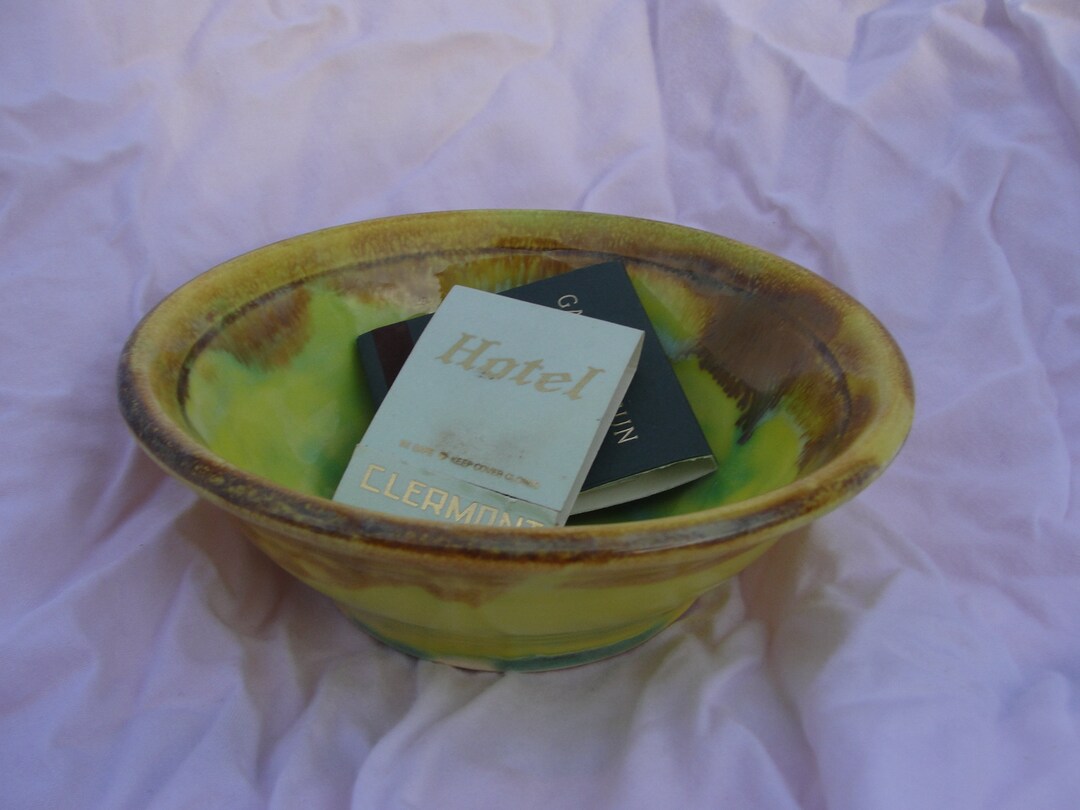 Chartreuse & Brown Finger Bowl - Etsy