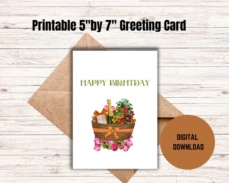 Happy Birthday Printable Greeting Card - Etsy
