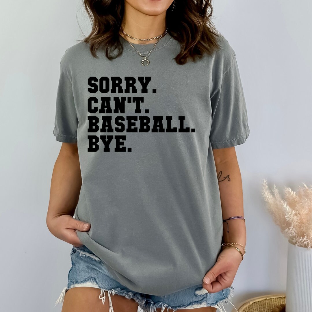 Sorry. Cant. Baseball. Bye. Png Includes a Black Print and a White ...