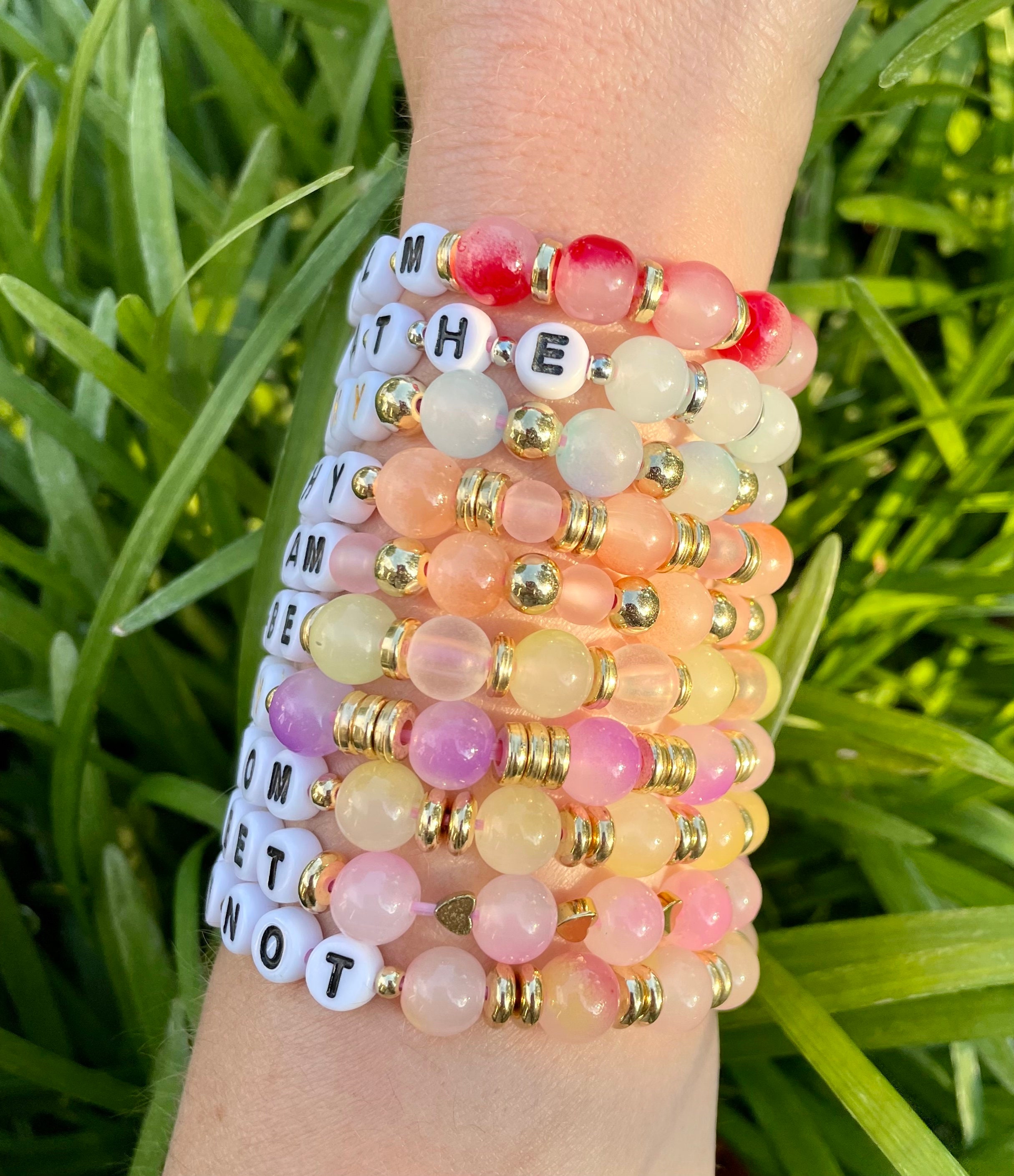 Beaded Word Affirmation Bracelets - Etsy