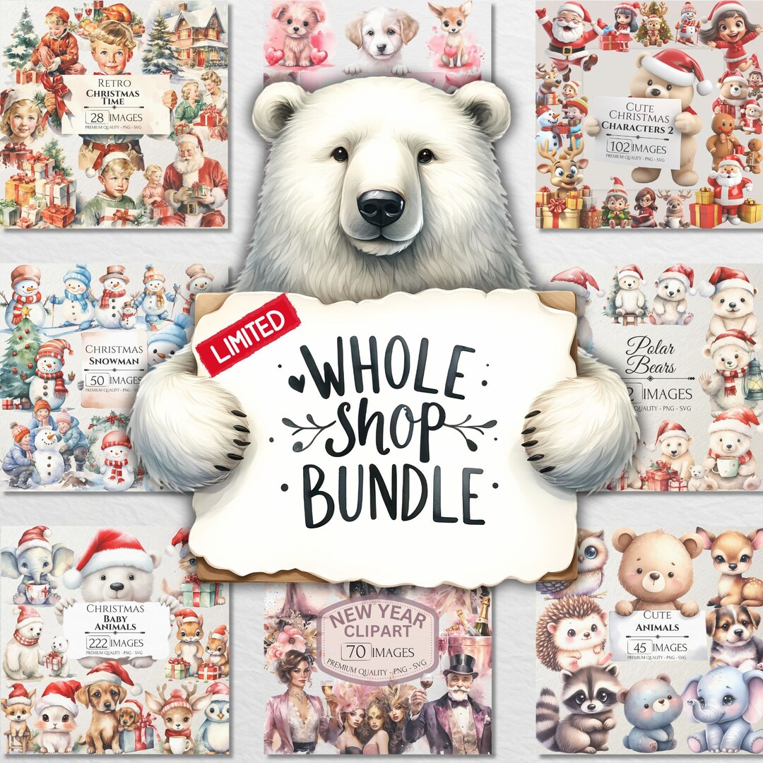 Whole Shop Clipart Bundle, Lifetime Access, Past & Future Designs, PNG ...