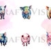 Watercolor Pig, Clipart, Digital Download, PNG Bundle, Baby Shower ...