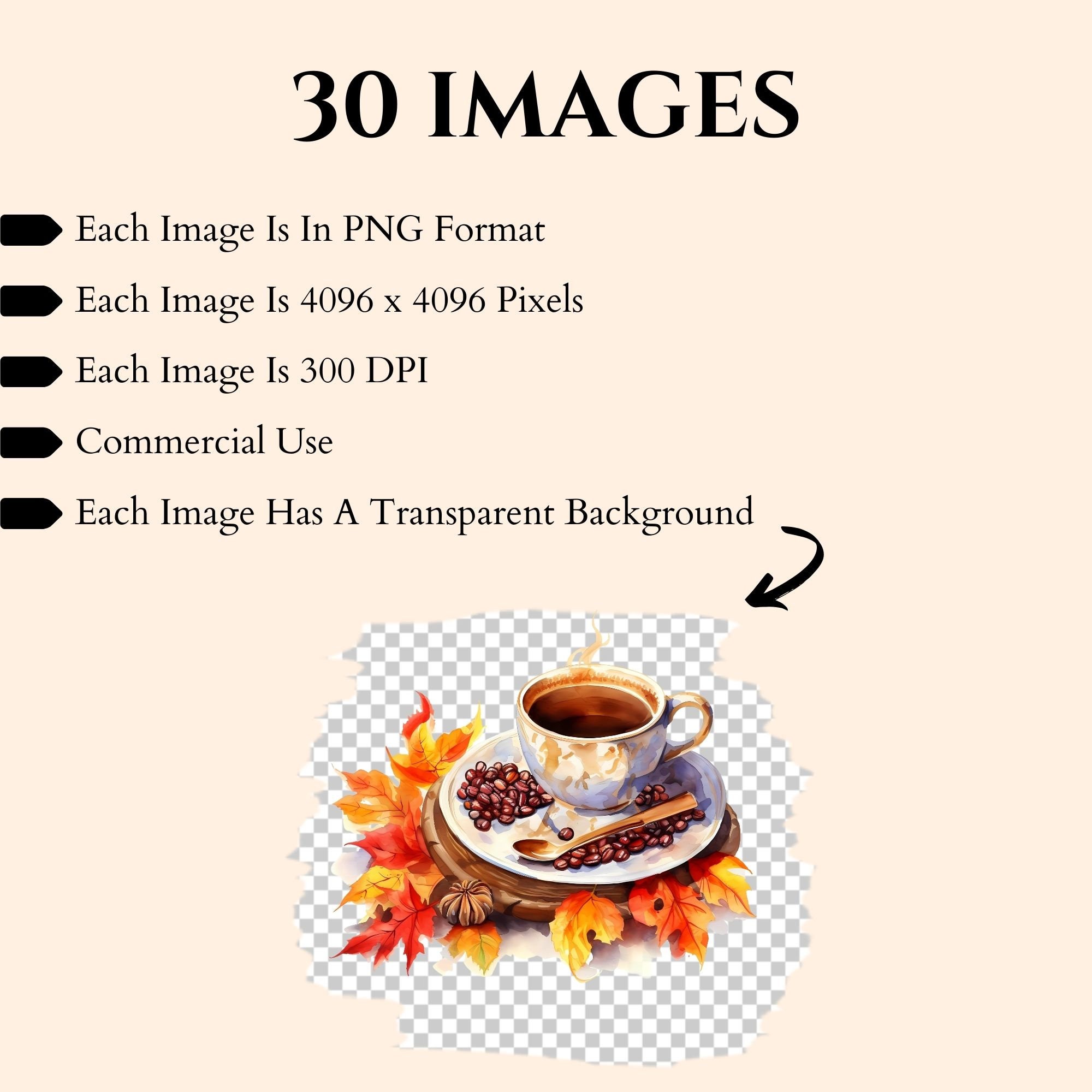 Watercolor Autumn Coffee Clipart, Fall Season, Drinks Bundle, Leaves ...