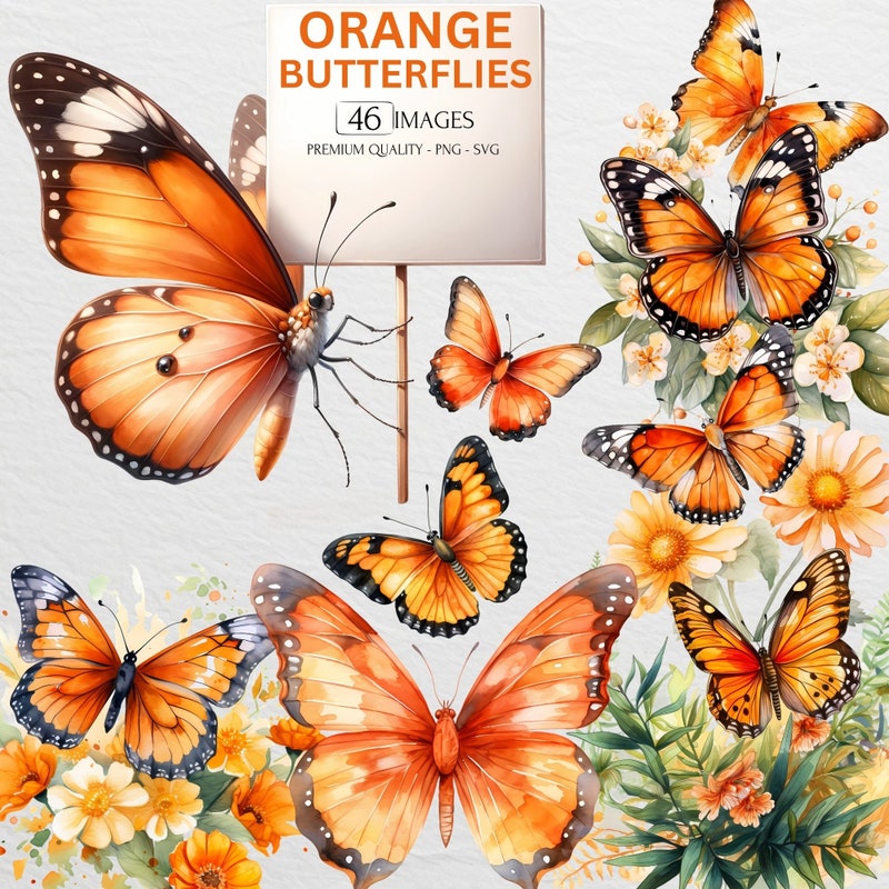 Orange Butterfly - Etsy