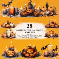 Watercolor Cat Clipart, Spooky Halloween Kitten Bundle, PNG Graphics ...