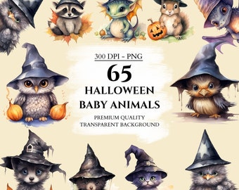 Watercolor Cat Clipart, Spooky Halloween Kitten Bundle, PNG Graphics ...