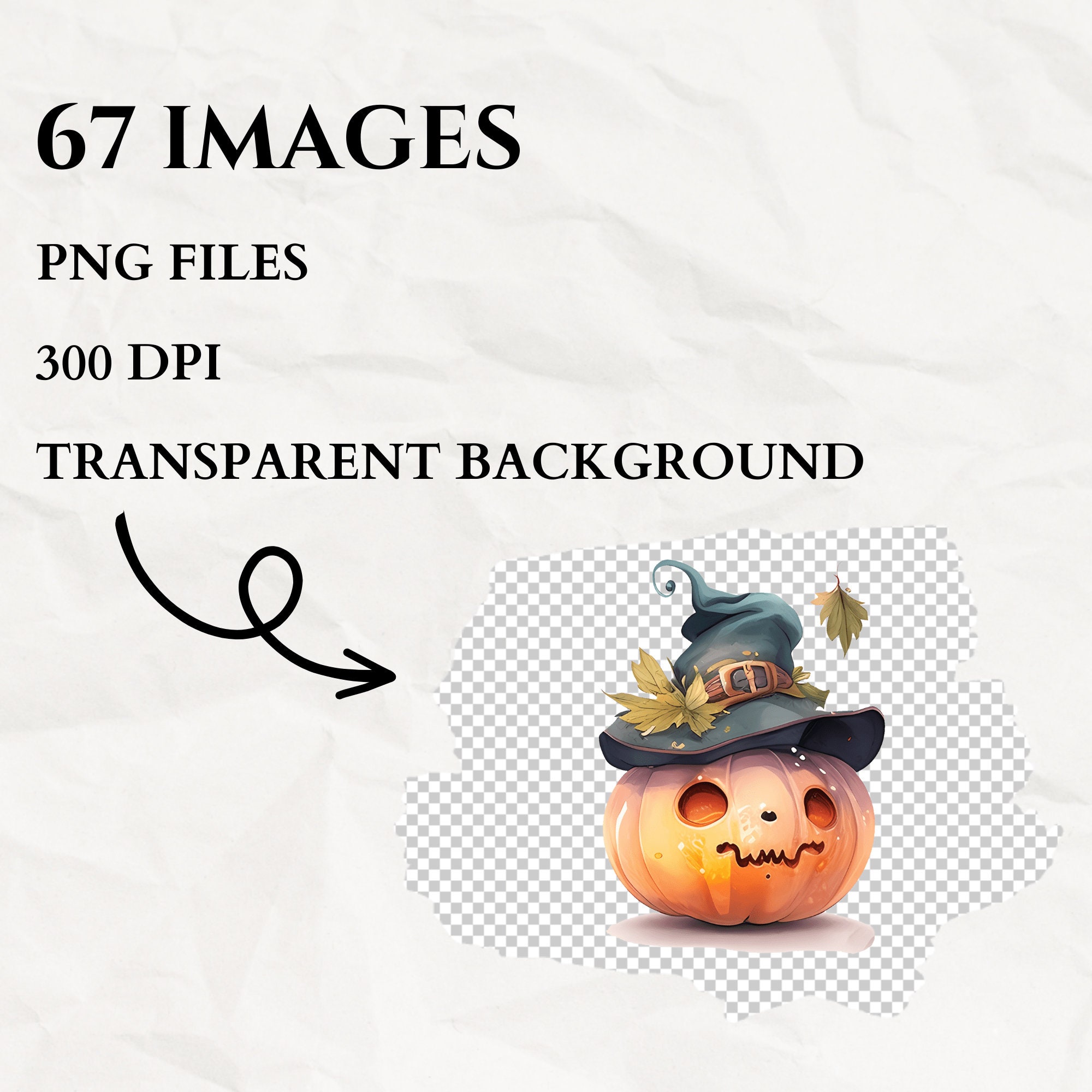 Watercolor Halloween Pumpkin Clipart PNG Bundle Printable - Etsy