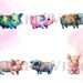 Watercolor Pig, Clipart, Digital Download, PNG Bundle, Baby Shower ...