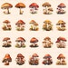 Watercolor Autumn Mushrooms Clipart, Fall Season, Nature, Forest, PNG ...