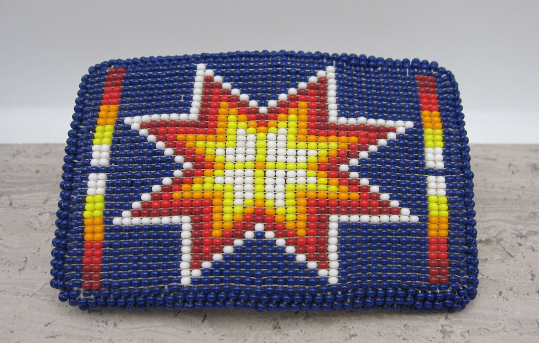 Beaded Belt Buckle Authentic Native American Made Bead Buckle Native ...