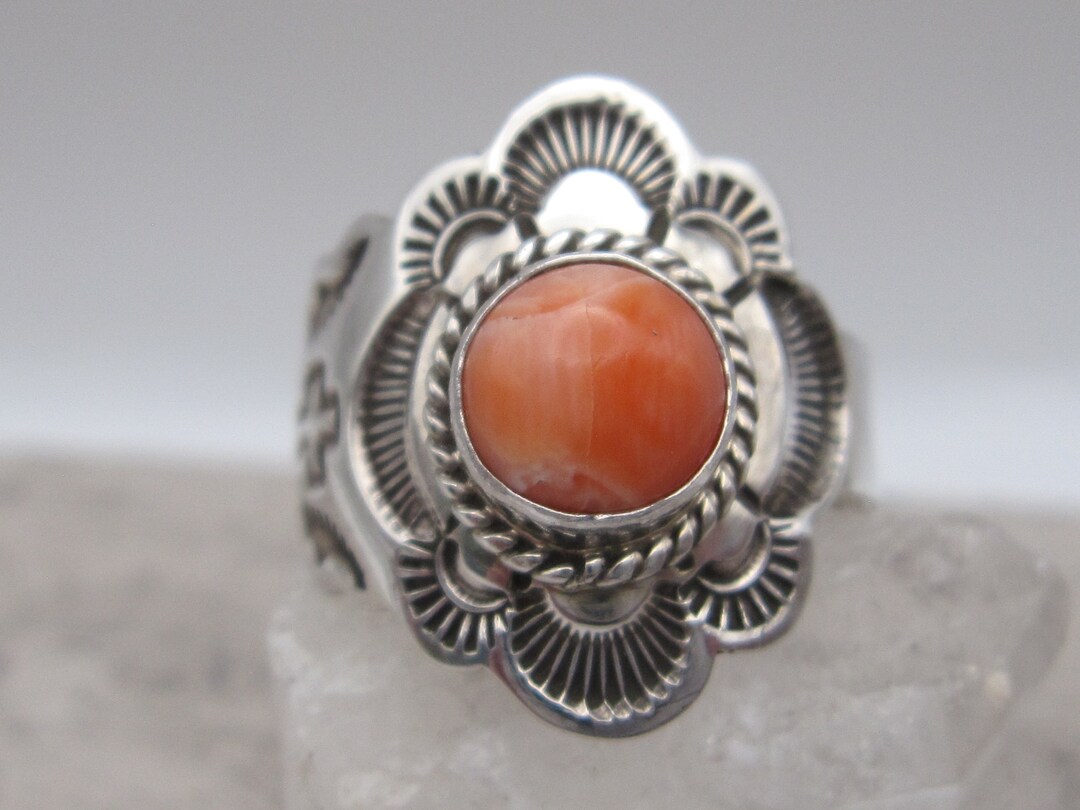 Orange Spiny Oyster Ring Authentic Native American Orange Spiny ...