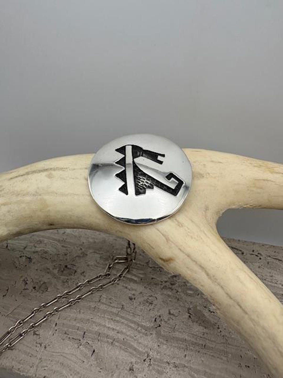 Hopi Pendant Authentic Native American Made Sterling Silver Overlay ...