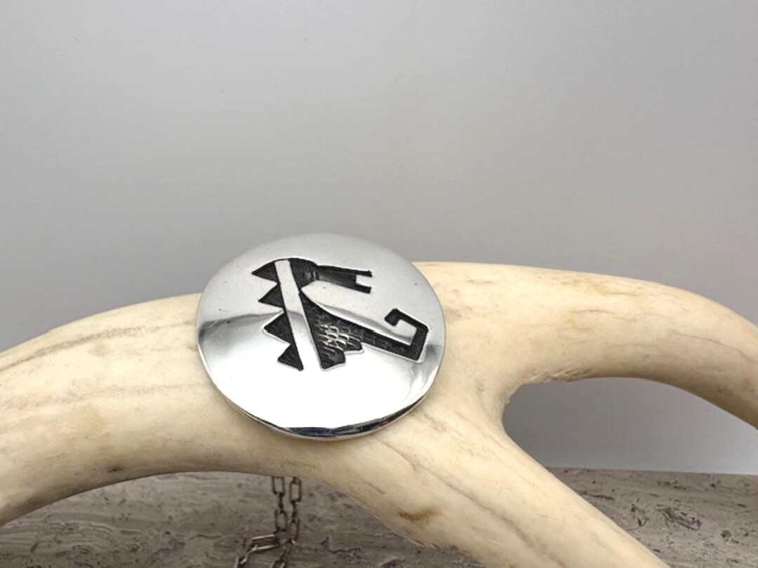 Hopi Pendant Authentic Native American Made Sterling Silver Overlay ...