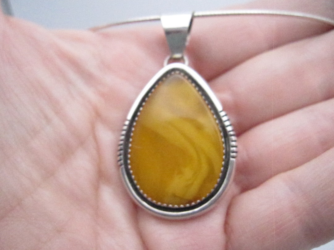 Amber Pendant Authentic Native American Amber Sterling Silver Pendant ...
