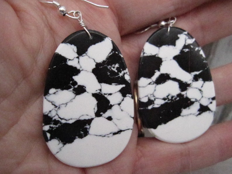 Native American Made White Buffalo Slab Earrings - Etsy