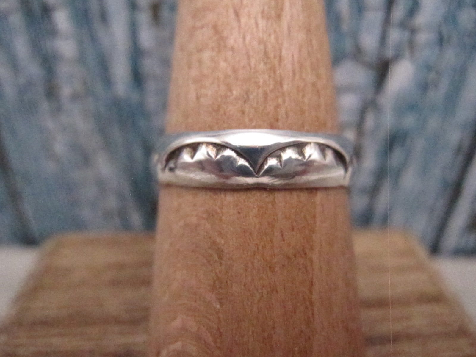 Navajo Native American Hand Stamped Sterling Silver Band Ring - Etsy