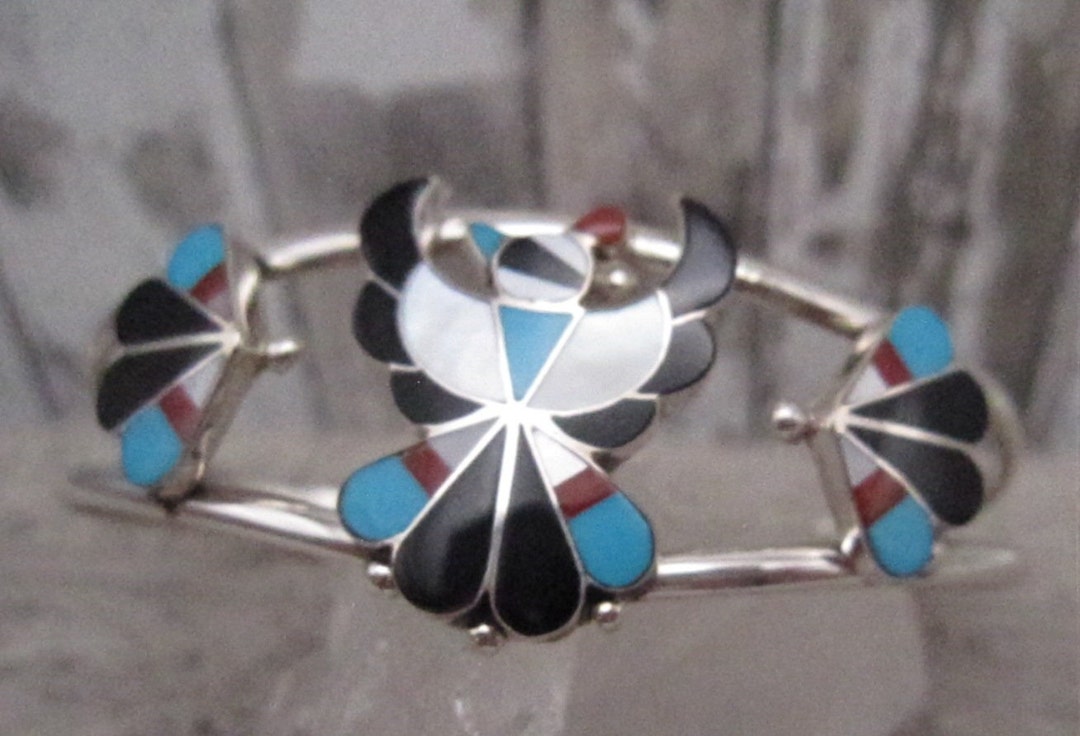 Thunderbird Cuff Bracelet Zuni Inlay Cuff Bracelet Zuni Thunderbird ...
