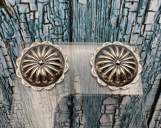 Small Sterling Stamped Oval Concho Earrings, Small Sterling Conchos ...