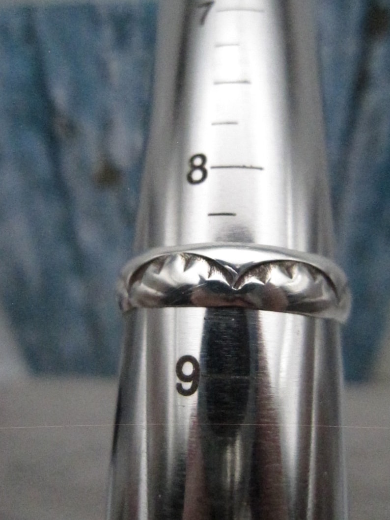 Navajo Native American Hand Stamped Sterling Silver Band Ring - Etsy