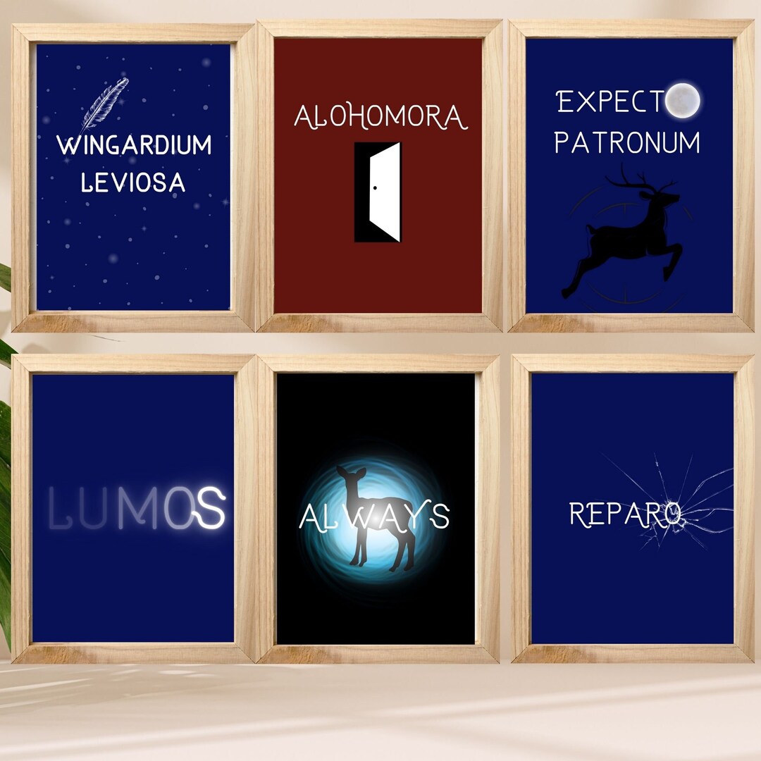 Wizard Magic Words Wall Art Set of 8| Printable Wizard Gift | Nursery ...