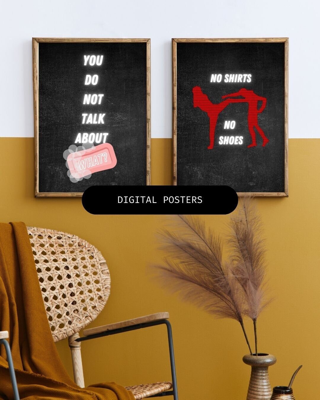 Boxing Lesson Fight Club Wall Art Print | Digital Fight Lesson Room ...